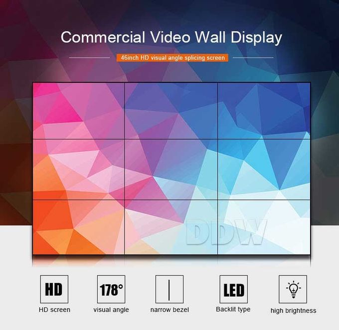 Touch Screen Seamless LCD Video Wall , Monitor Multi Display Video Wall